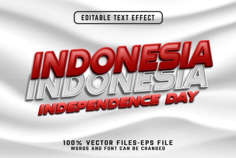 Indonesia Independence Day 3d Text Effect Premium Vectors Stock ...
