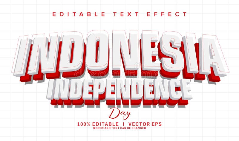 Indonesia Independence Vector Text Effect with Modern Style Design ...