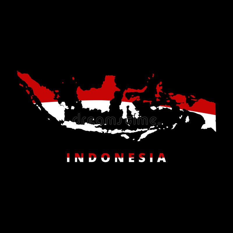 Indonesia Map Red and White Vector. Indonesia State Background ...