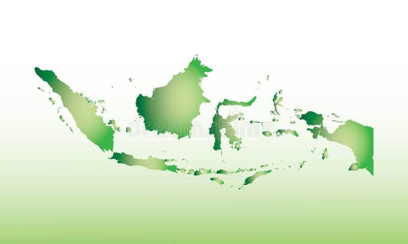 Indonesia Map Using Green Color with Dark and Light Effect Vector on ...