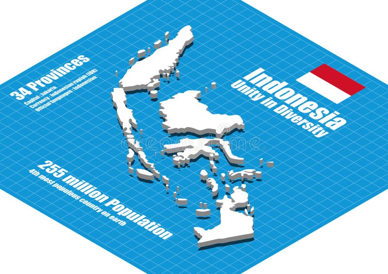 Indonesia map vector stock vector. Illustration of vector - 58421503