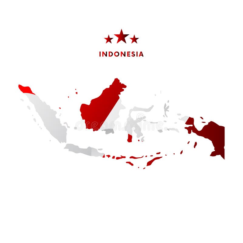 Indonesia Map with Waving Flag. Vector Illustration. Stock Illustration ...