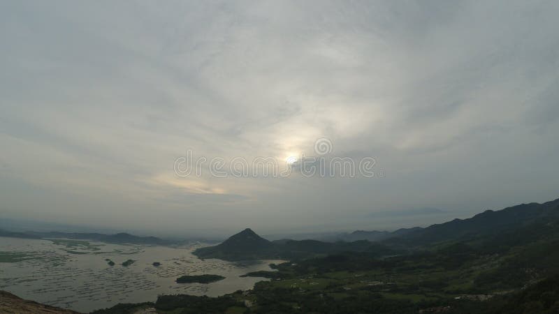 Indonesia Mountain and Lake Morning Scenery Stock Image - Image of lake ...