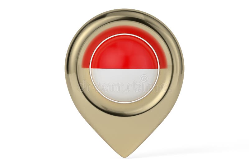 Indonesia National Flag and Map Point Isolated on White Background. 3D ...