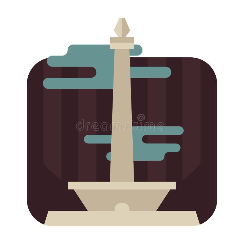 Indonesia National Monument Tower. Vector Illustration Decorative ...
