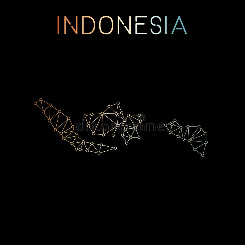 Indonesia network map. stock vector. Illustration of asia - 93250529