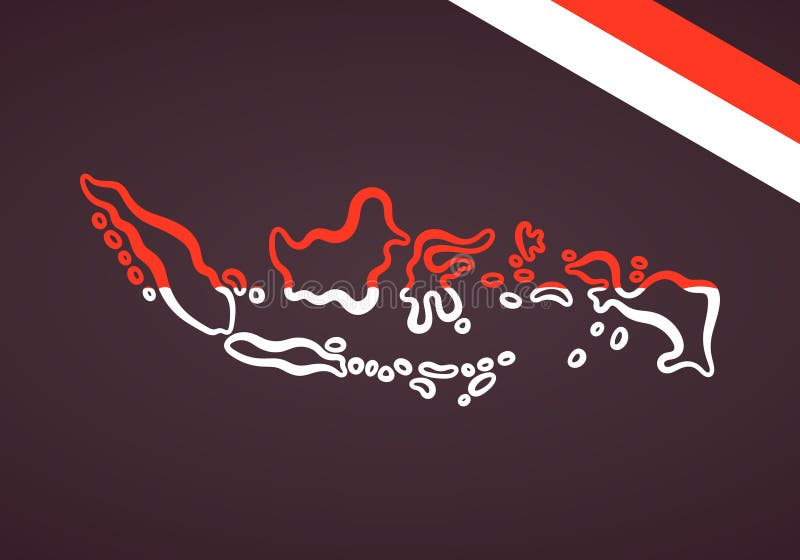 Indonesia - Outline Map and Corner Flag Stock Illustration ...