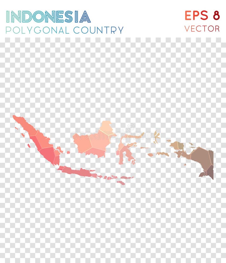 Indonesia Polygonal Map, Mosaic Style Country. Stock Vector ... Indonesia Polygonal Map, Mosaic Style Country. Stock Vector ...