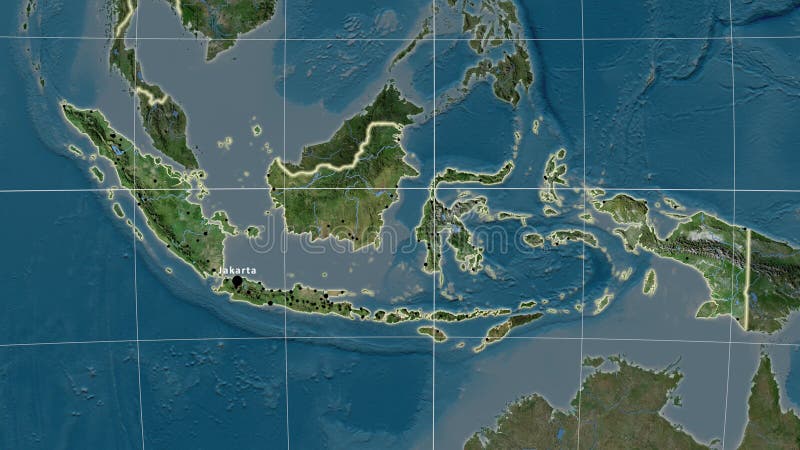 Indonesia Borders. Satellite Stock Illustration - Illustration of ...
