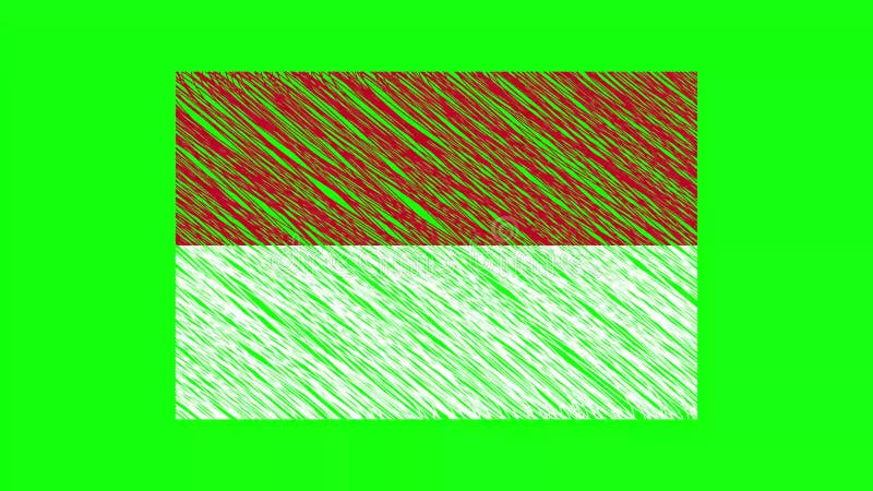 Indonesia Scribble Animation on Green Screen Background. Looping ...