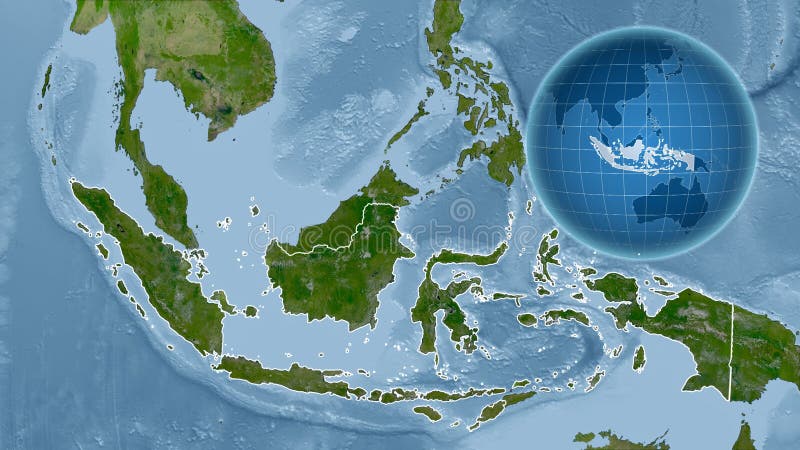 Indonesia and Globe. Satellite Stock Footage - Video of cartography ...