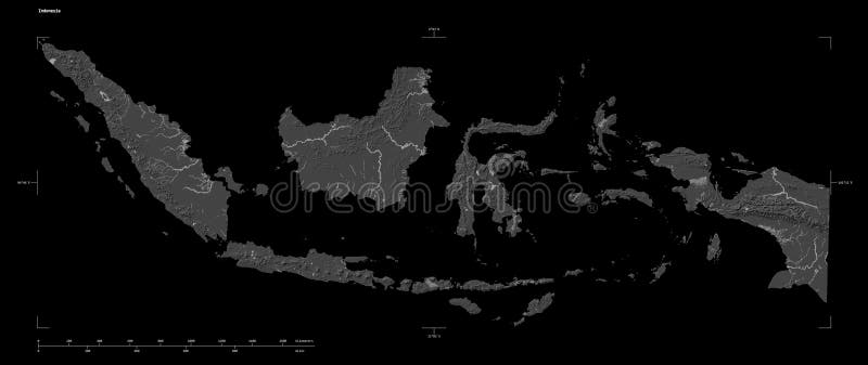 Indonesia Shape on Black. Bilevel Stock Illustration - Illustration of ...