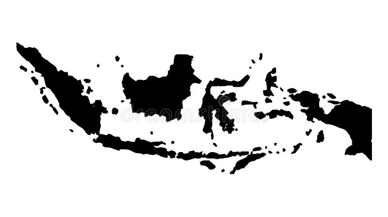 Indonesia Map Silhouette Vector Illustration Stock Vector ...