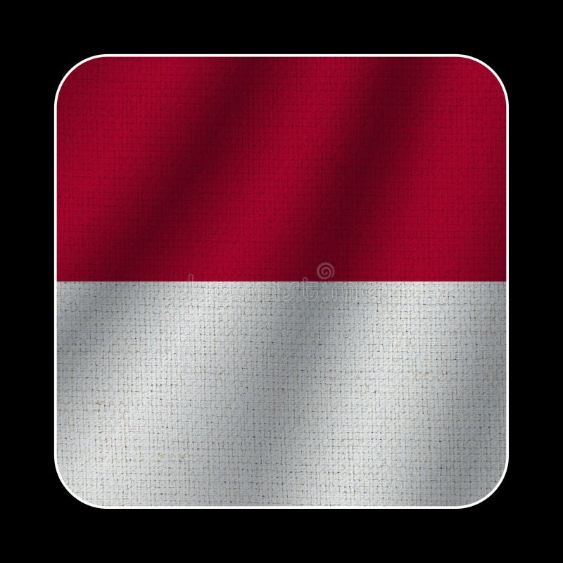 Indonesia Square Flag, Fabric Pattern Texture, Black Background, 3D ...