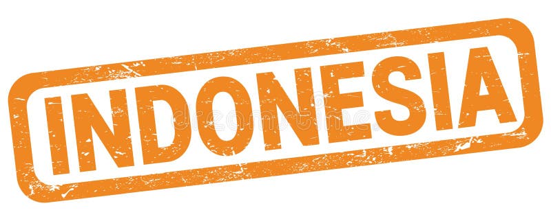 INDONESIA Text Written on Orange Rectangle Stamp Stock Illustration ...