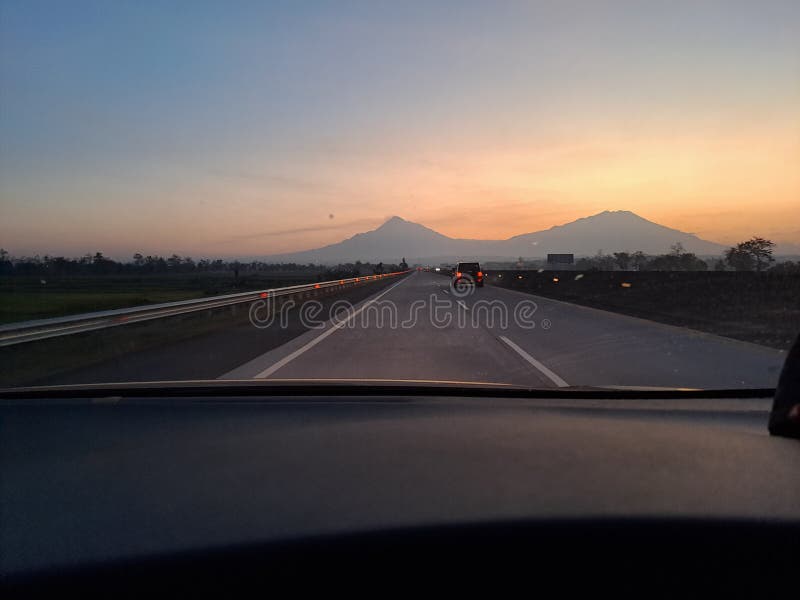Indonesia Toll Roads with Beautiful View of the Mountain Stock Photo ...
