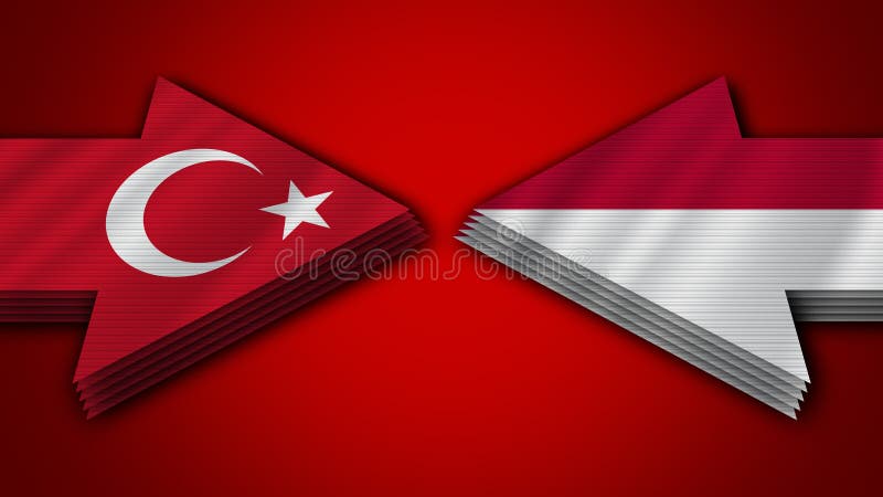 Indonesia Vs Turkey Turkish Arrow Flags â€“ 3D Illustrations Stock ...
