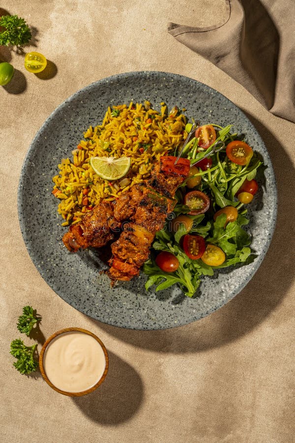 Beef satay fried rice stock image. Image of meal, beef - 266926811