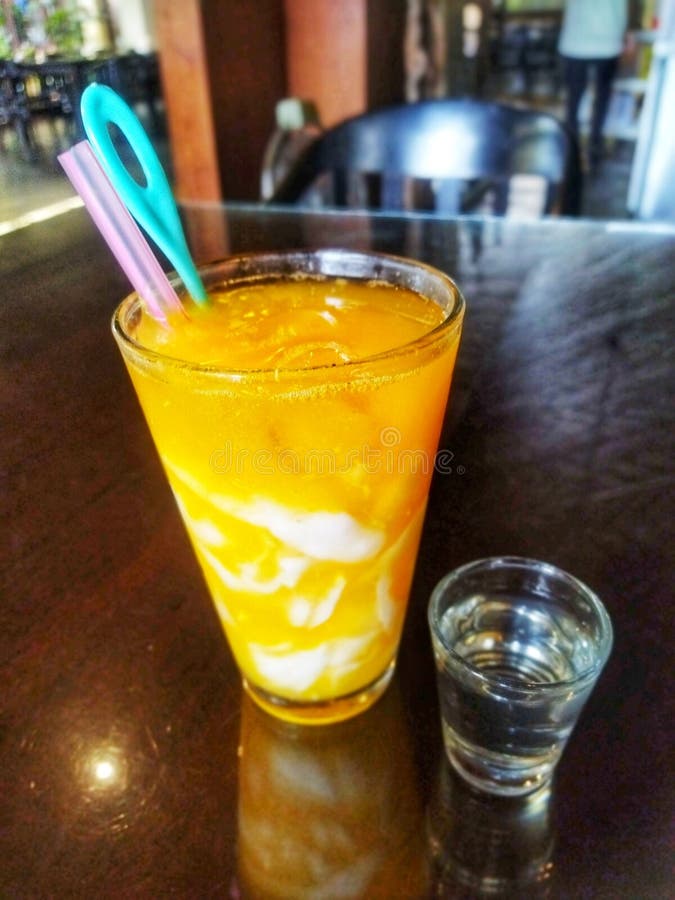 Indonesian Coconut Orange Drink Menu Stock Image - Image of juice ...
