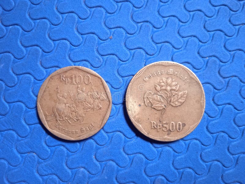 Indonesian Coins Rp.500, and Rp Stock Photo - Image of rp500, blue ...