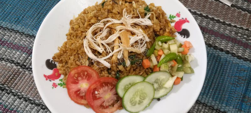 Indonesian Culinary Best Dinner Chicken Fried Rice Stock Image - Image ...