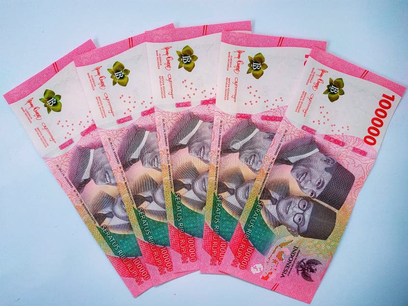 Indonesian Currency 100,000 Rupiah Denomination Stock Photo - Image of ...