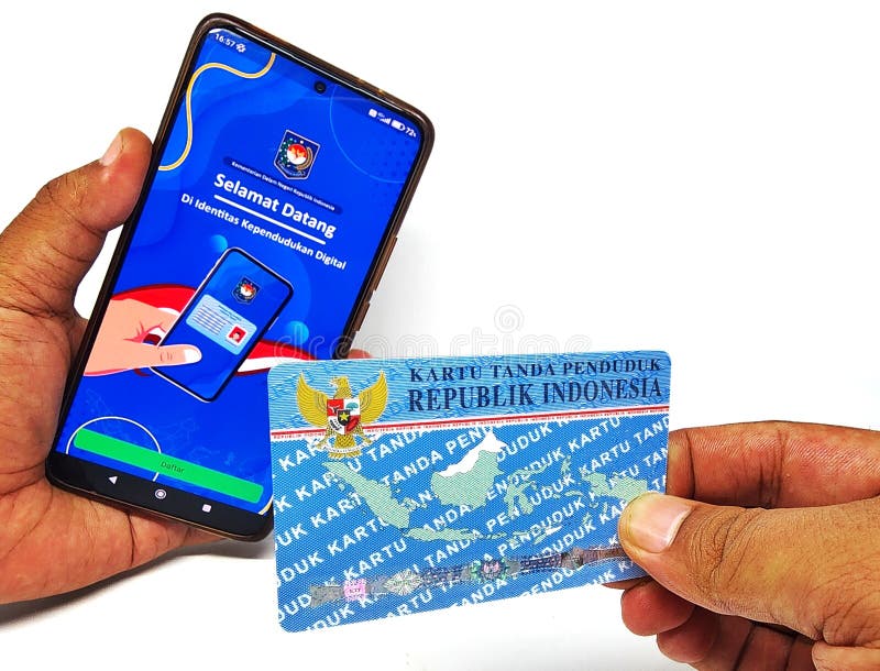 Indonesian Digital Identity Card and Identity Card, Photographed on ... Indonesian Digital Identity Card and Identity Card, Photographed on ...