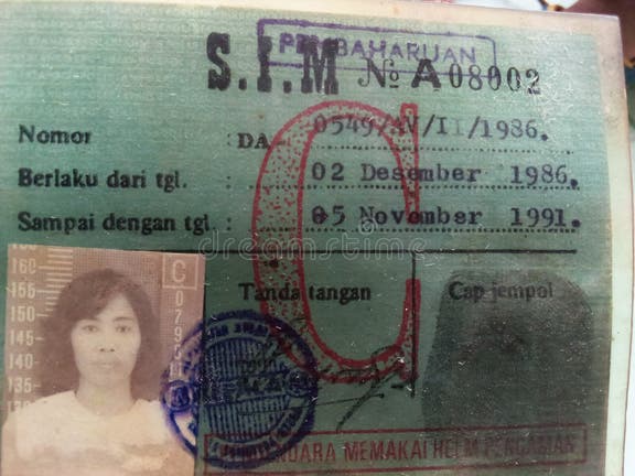 Indonesian Driving License 1986 Editorial Photo - Image of indonesian ...