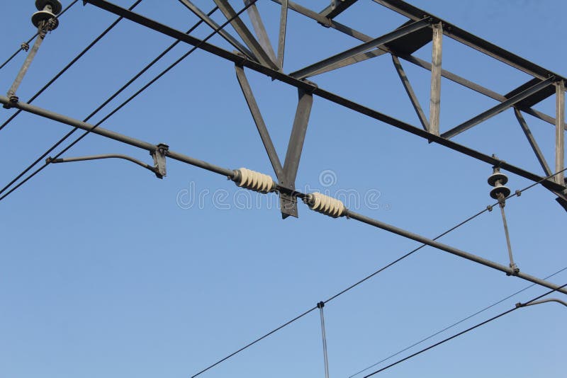 Indonesian Electric Train Head Catenary Wire Stock Photo - Image of ...