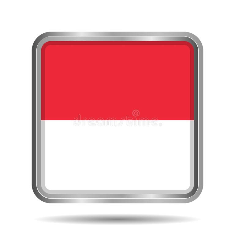 Indonesian Flag 3D Glossy Vector Illustration, Rectangular or Square ...