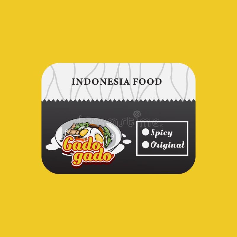 Indonesian Food Label Packaging Template Concept Stock Illustration ...