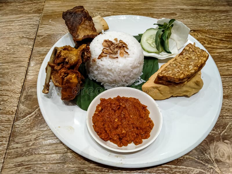 Indonesian Food Menu on Wooden Table Stock Photo - Image of restaurant ...