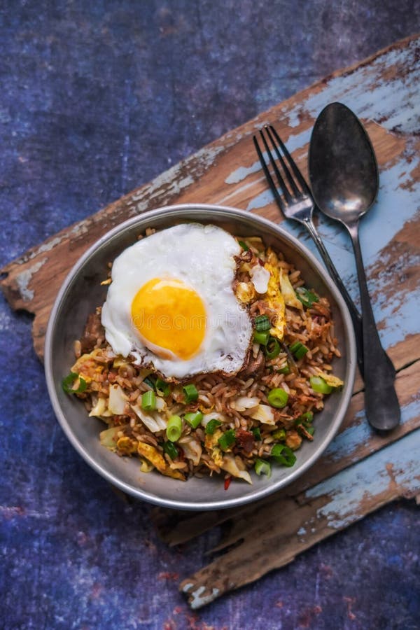 Indonesian Fried Rice Nasi Goreng Stock Photo - Image of fish, plant ...