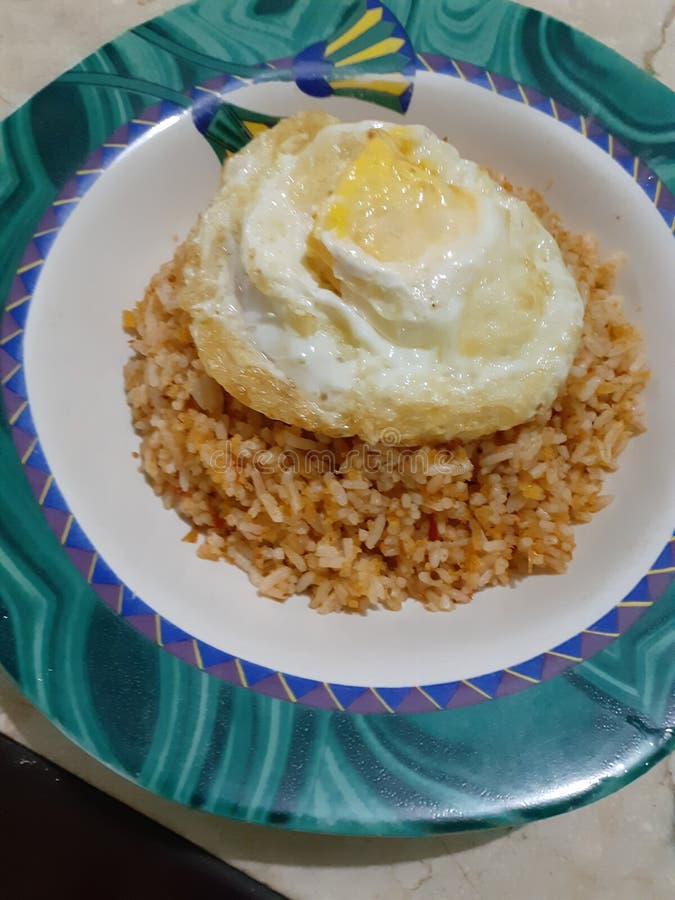 Indonesian Fried Rice with Special Egg Stock Image - Image of ...