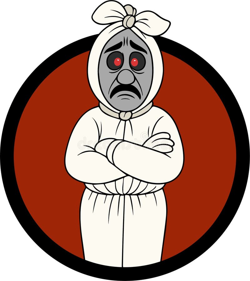 Cartoon Pocong Ghost Logo Illustration Stock Vector - Illustration of ...