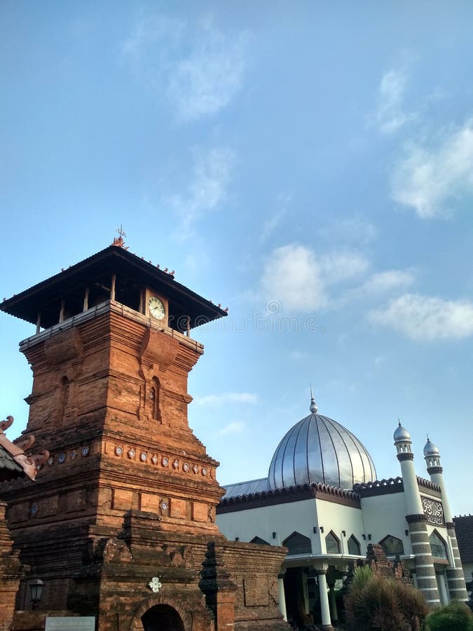 Indonesian Holy Tower Al-aqsho Mosque Kudus Stock Photo - Image of ...