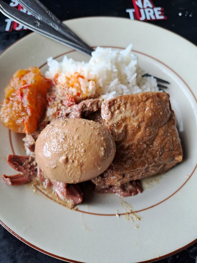 Indonesian Local Food Called Gudeg Editorial Image - Image of local ...