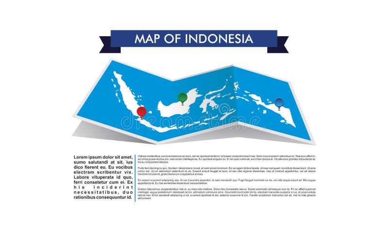 Indonesian Map with Pin stock vector. Illustration of east - 121871690