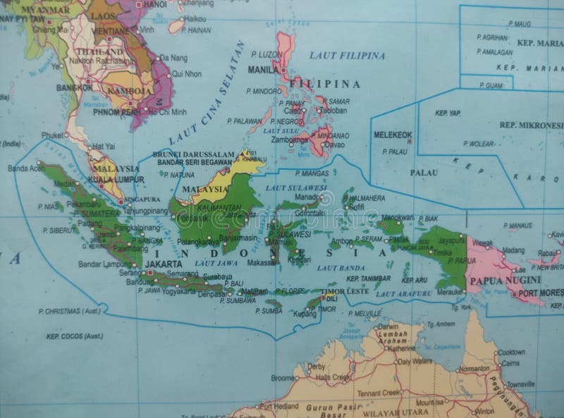 Indonesian map small scale stock image. Image of landmark - 275820403