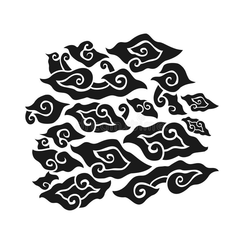 Indonesian Mega Mendung Batik Heritage Element Vector Design Stock ...