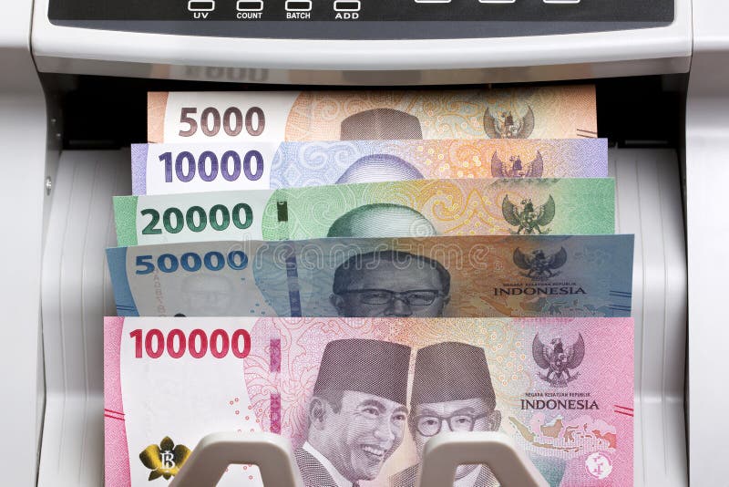 Indonesian Rupiah in the Counting Machine Stock Image - Image of ...