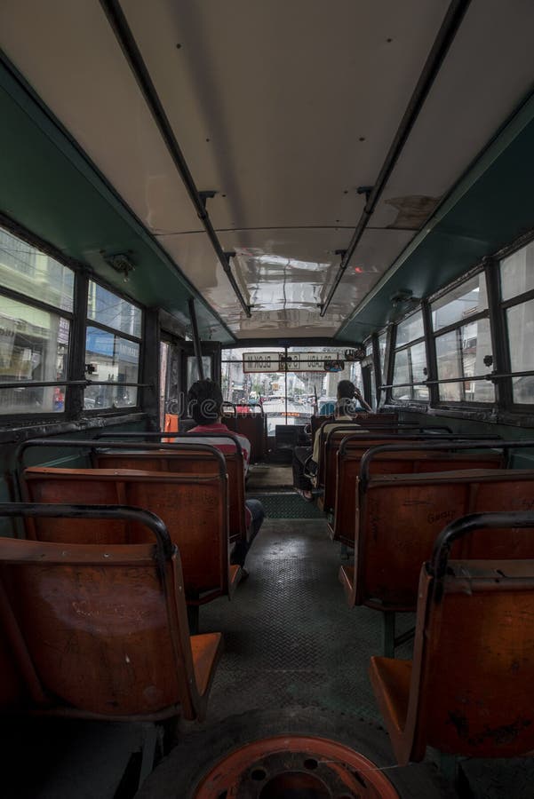Old empty bus in Jakarta stock image. Image of transportation - 136566941