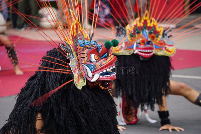 Indonesian Perform Barongan Kucingan Dance. this Dance Comes from ...