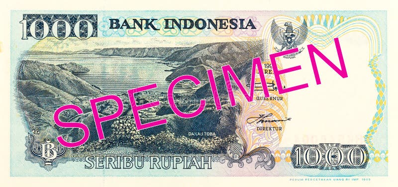 1000 Indonesian Rupiah Bank Note Obverse in Shape of Indonesia Stock ...