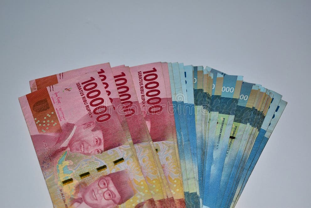 Indonesian Rupiah Banknotes in the 100,000 and 50,000 Denominations ...