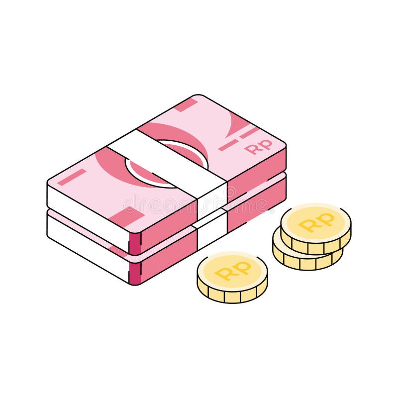 Indonesian Rupiah Isometric Icon, Easy To Edit Stock Illustration ...