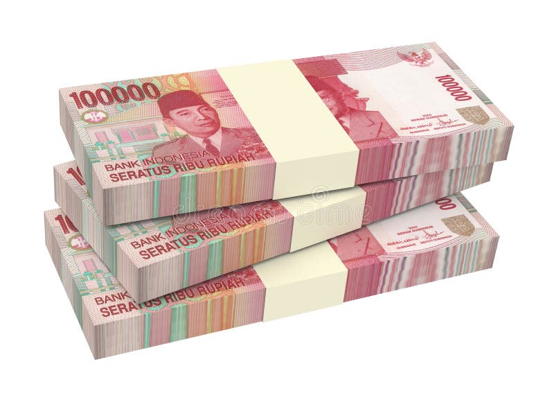 Indonesian Rupiah Money Isolated White Background Stock Illustrations ...