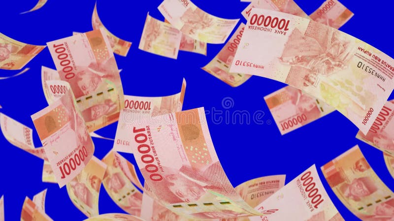 Falling Indonesian Rupiah Coin 3D Animation with Alpha Channel Stock ...