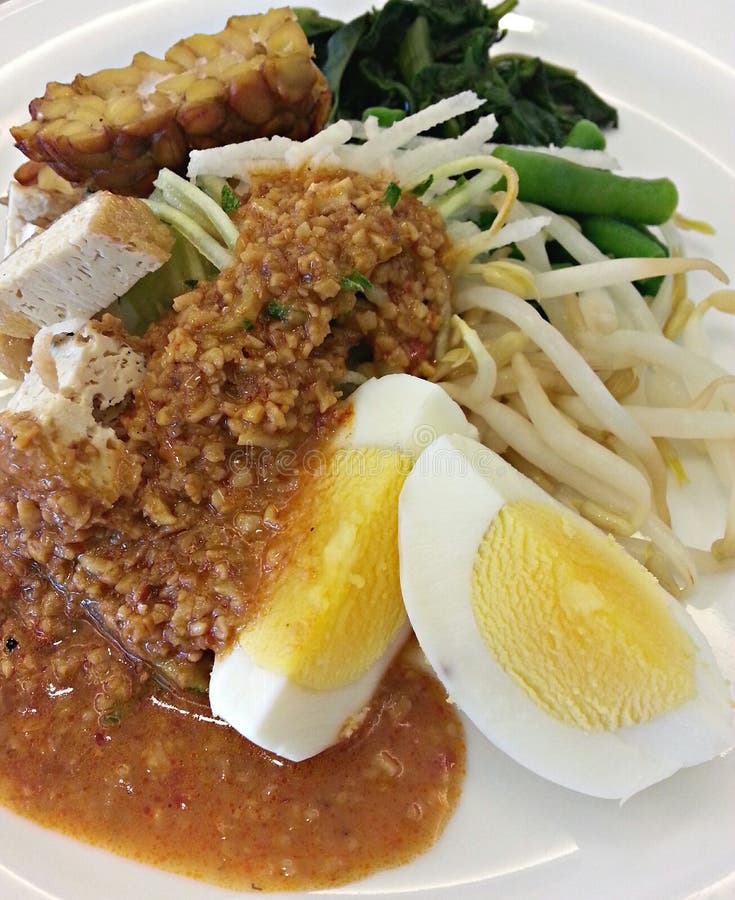 Indonesian Salad Made with Boiled Vegetables Dressed with Spiced Grated ...