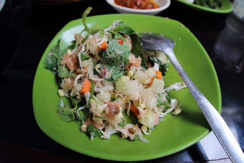 Indonesian Salad Made with Boiled Vegetables Dressed with Spiced Grated ...
